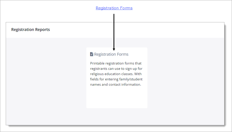 About the Registration Reports Page