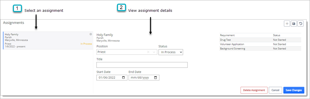 How to View Details for an Assignment
