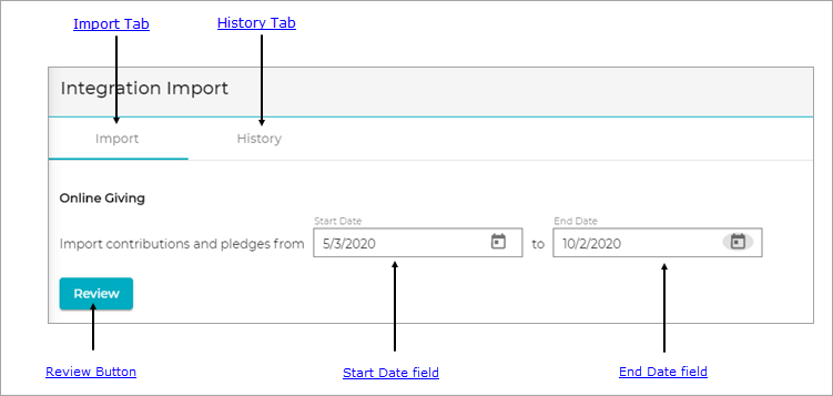About the Integration Import Page About the Integration Import Page